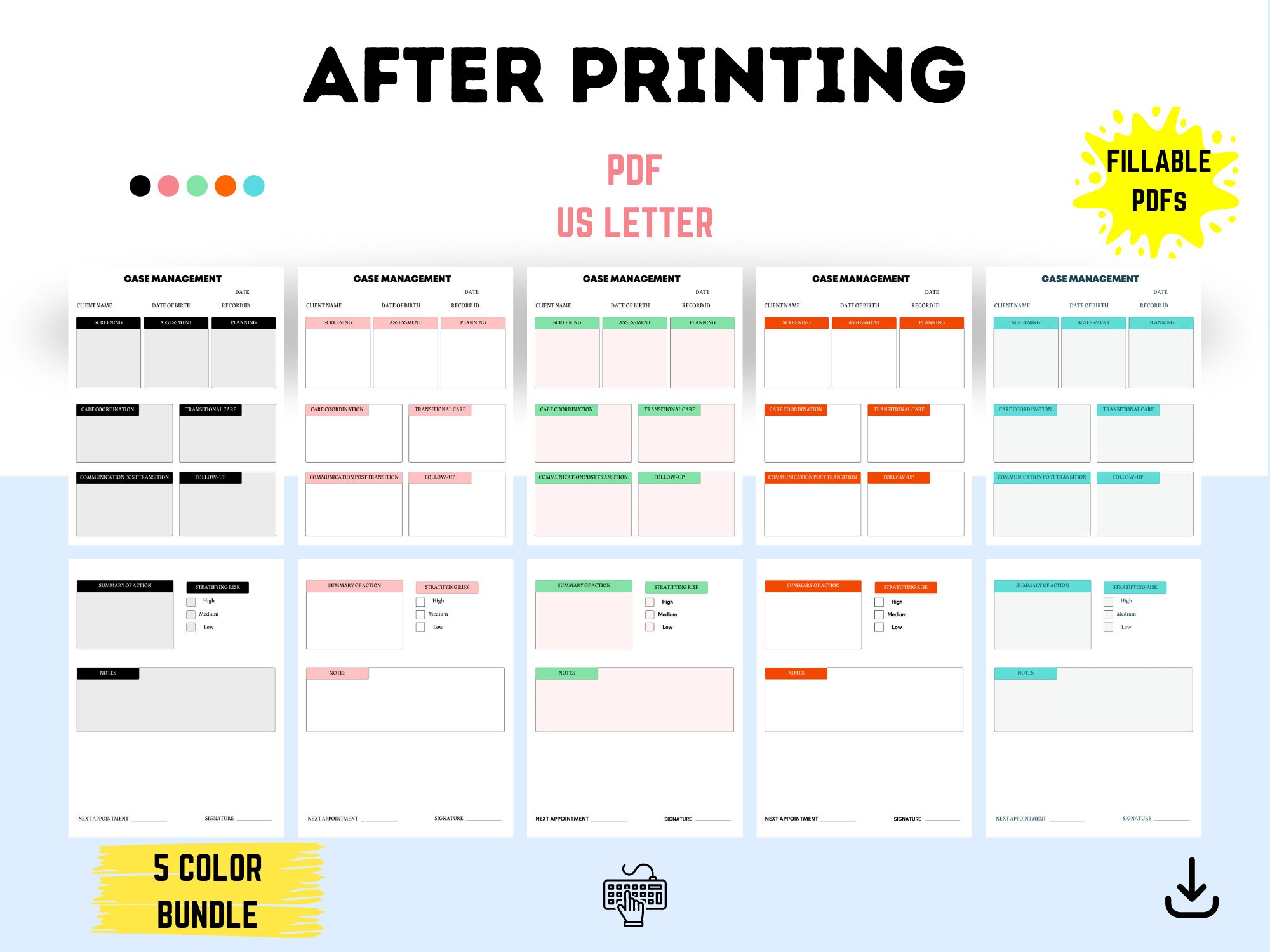 Fillable Case Management Form Bundle | Progress Notes, Digital Client ...