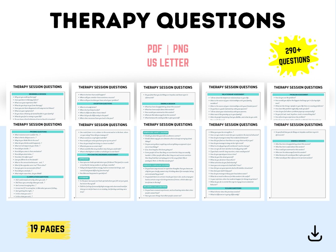 Therapy Counseling Session Questions, Therapist Session Guide ...