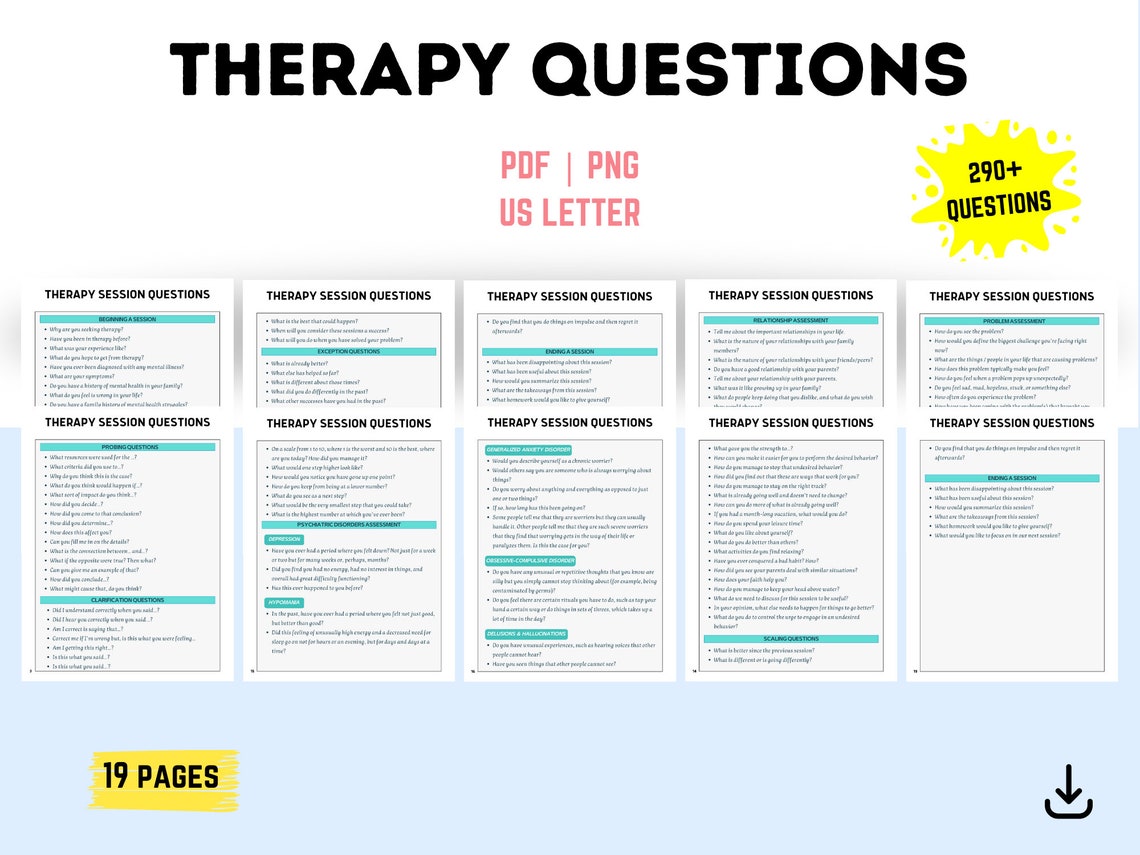 Therapy Counseling Session Questions, Therapist Session Guide ...