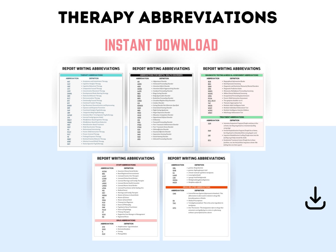 Therapeutic Intervention Words & Phrases for Clinical Report Writing ...