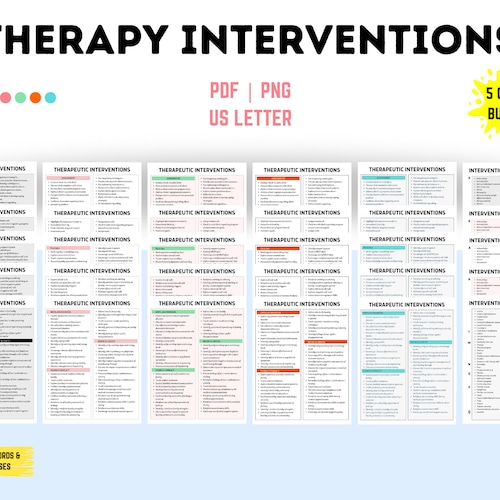 Therapy Intervention List Bundle Therapeutic Intervention - Etsy