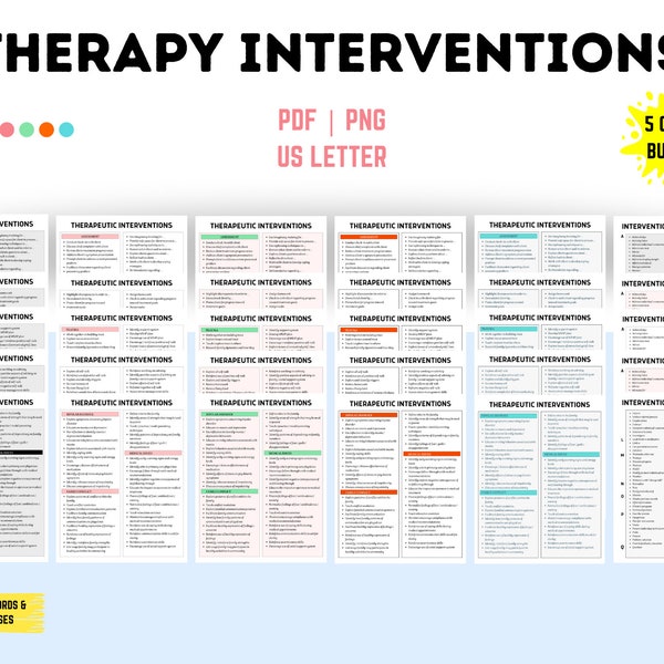 Therapist Intervention List - Etsy
