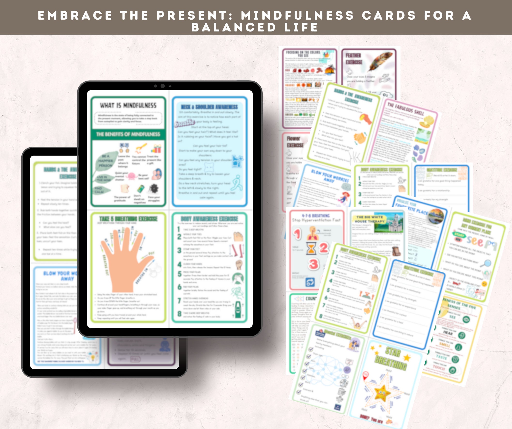 Mindfulness Cards for Mental Health, Therapy Office Decor, Therapy ...