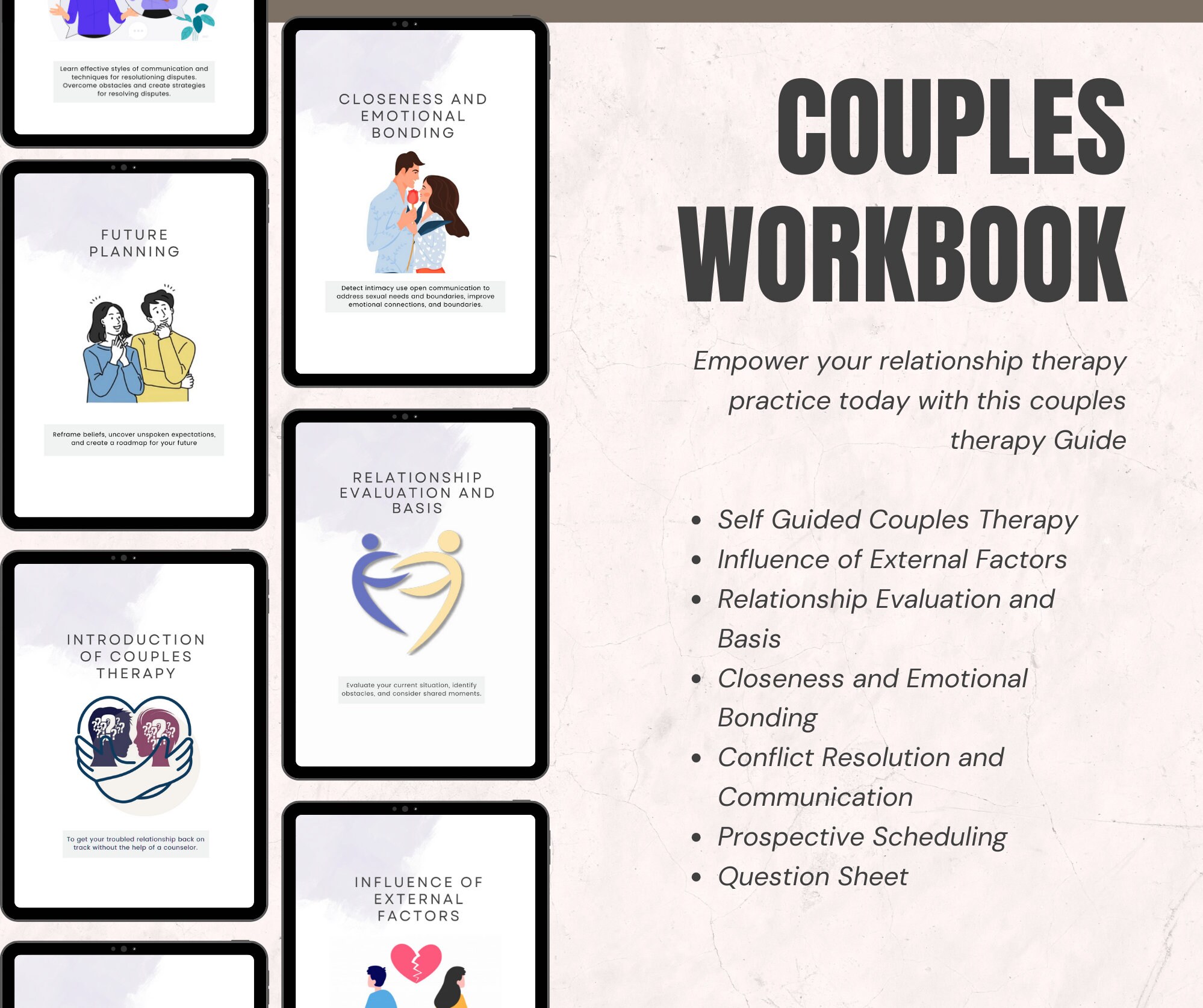 Couples Therapy Workbook, Relationship Counseling Exercises (PDF) - Etsy