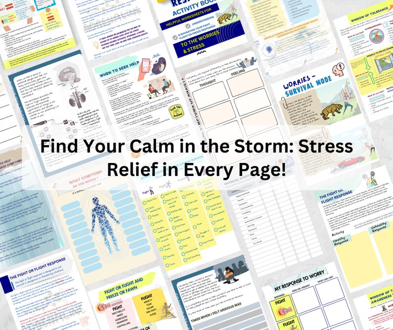 Fight or Flight Response Therapy Worksheets, Stress Management ...