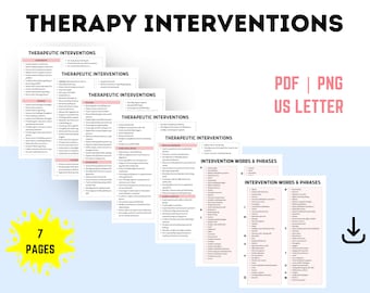 Therapy Cheat Sheets - Etsy