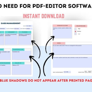 Fillable Case Management Form Bundle | Progress Notes, Digital Client ...