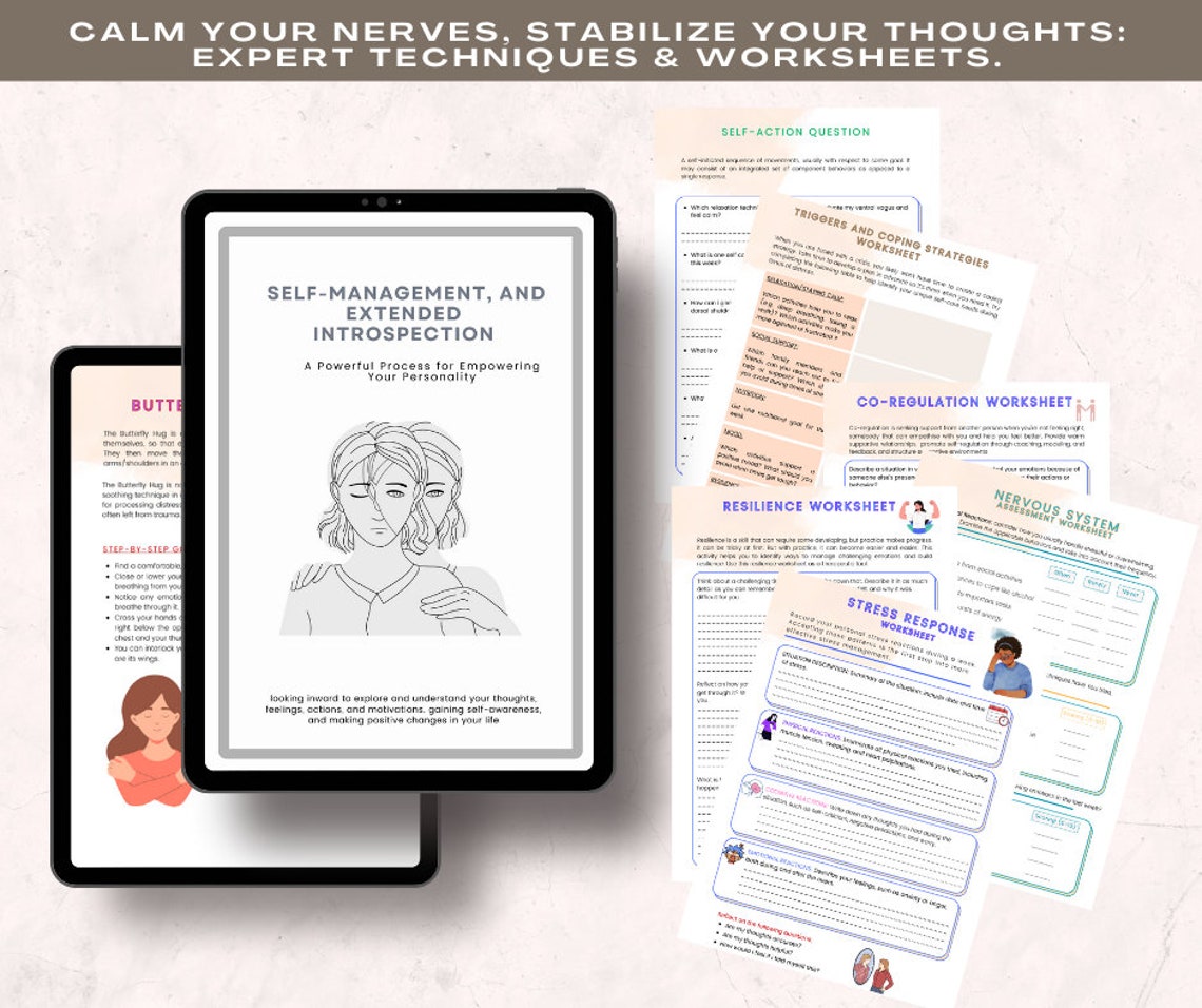 Nervous System Regulation Workbook & Worksheet Bundle, Polyvagal Theory ...