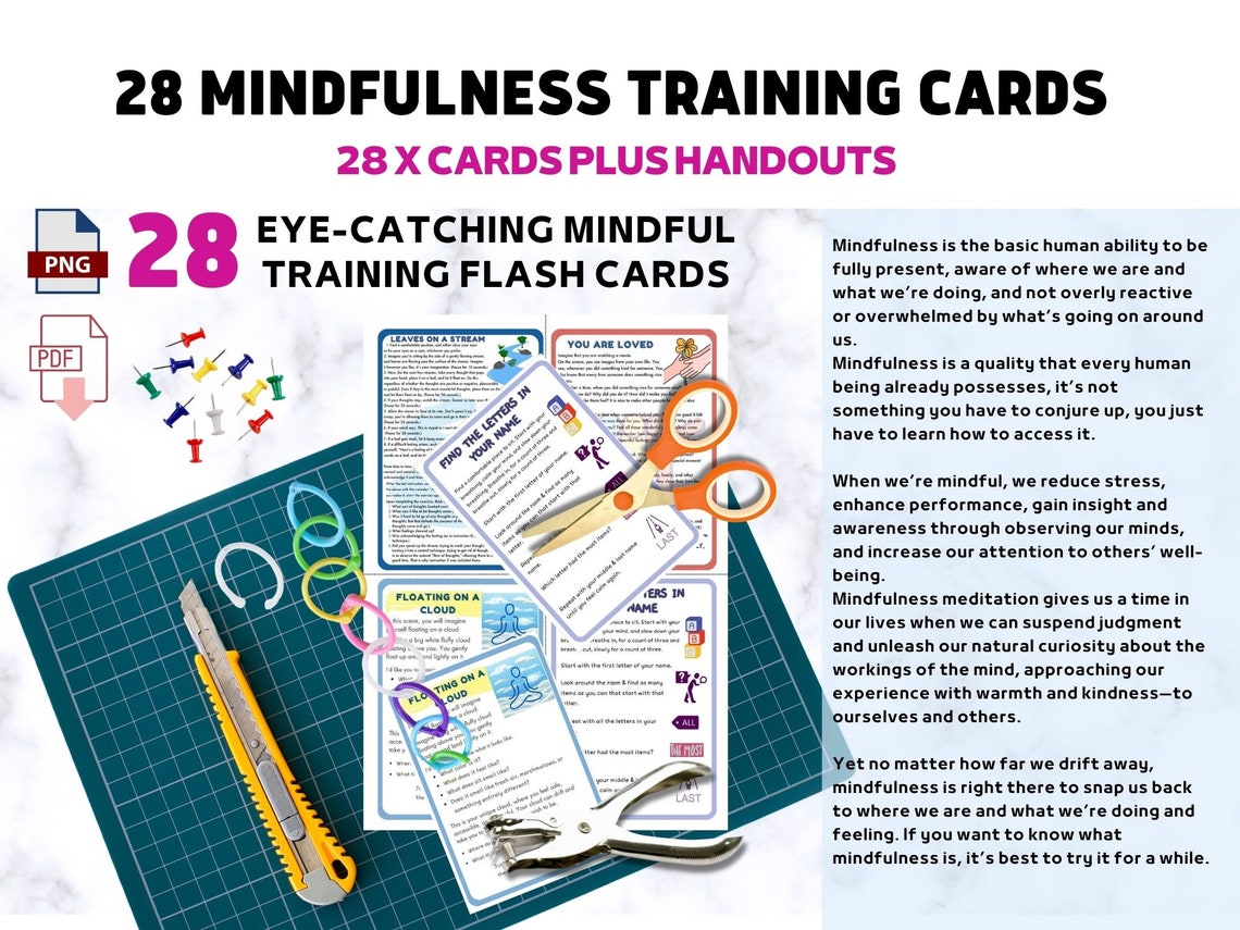 Mindfulness Cards for Mental Health Therapy Office Decor - Etsy