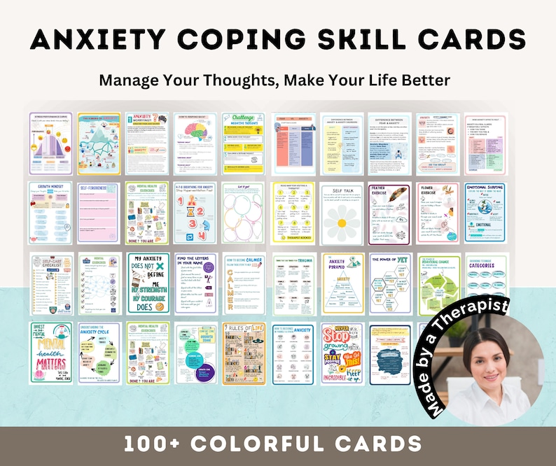 Anxiety Cards, Coping Skills, Mindfulness Cards, DBT, Social Emotional ...