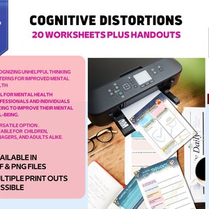 Cognitive Distortions Therapy Worksheets, Challenge Unhelpful Thinking ...