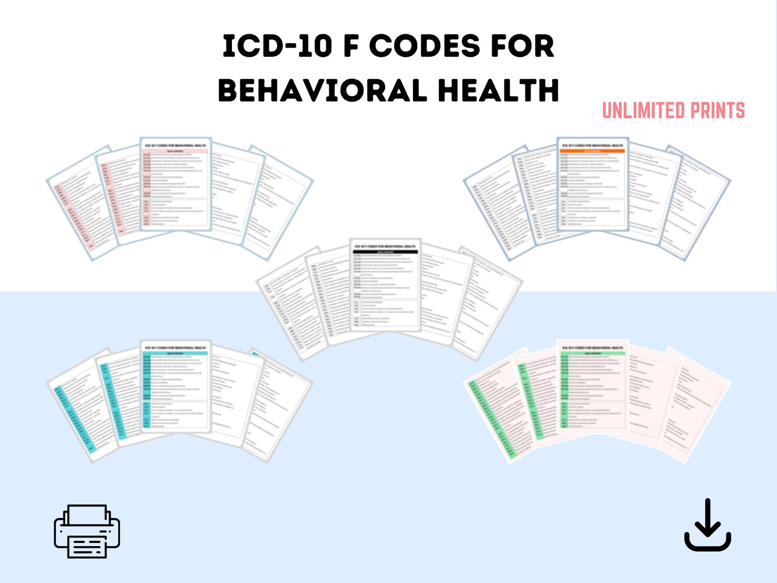 Psychotherapy Notes, Therapist Cheat Sheets, CPT Codes, Icd-10,mental ...