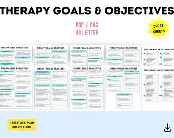Therapy Goals & Objectives, Treatment Interventions, Therapist Tool for ...