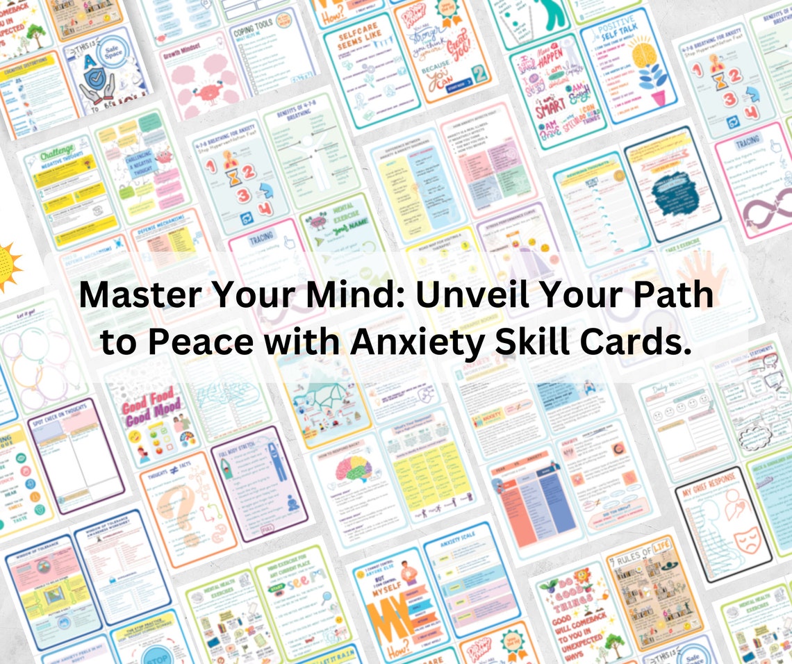 Anxiety Coping Skills Flash Cards, Therapy Tools (PDF, JPEG) - Etsy