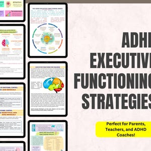 ADHD Executive Functioning Strategies, Coping Skills Guide (PDF) - Etsy