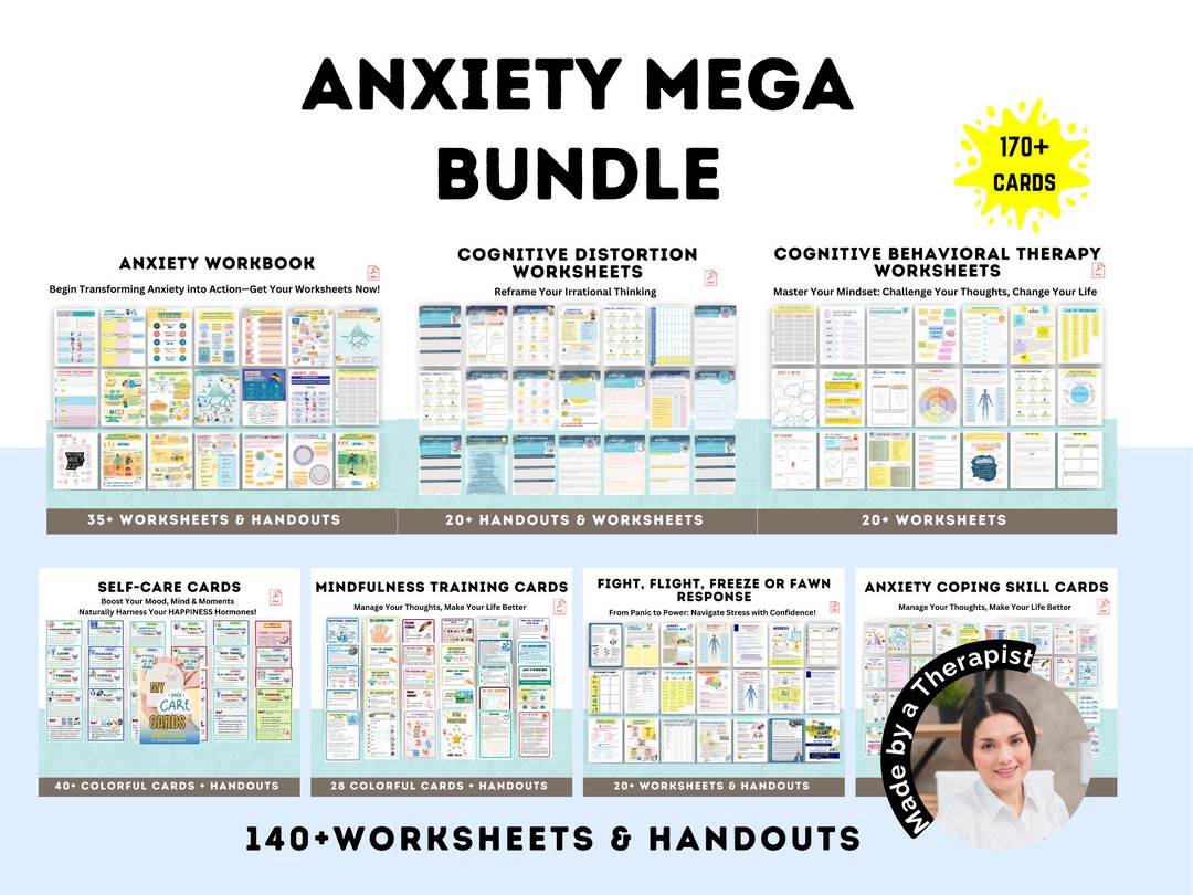 ADHD Cbt Bundle Worksheets & Falshcards, Cognitive Distortion ...