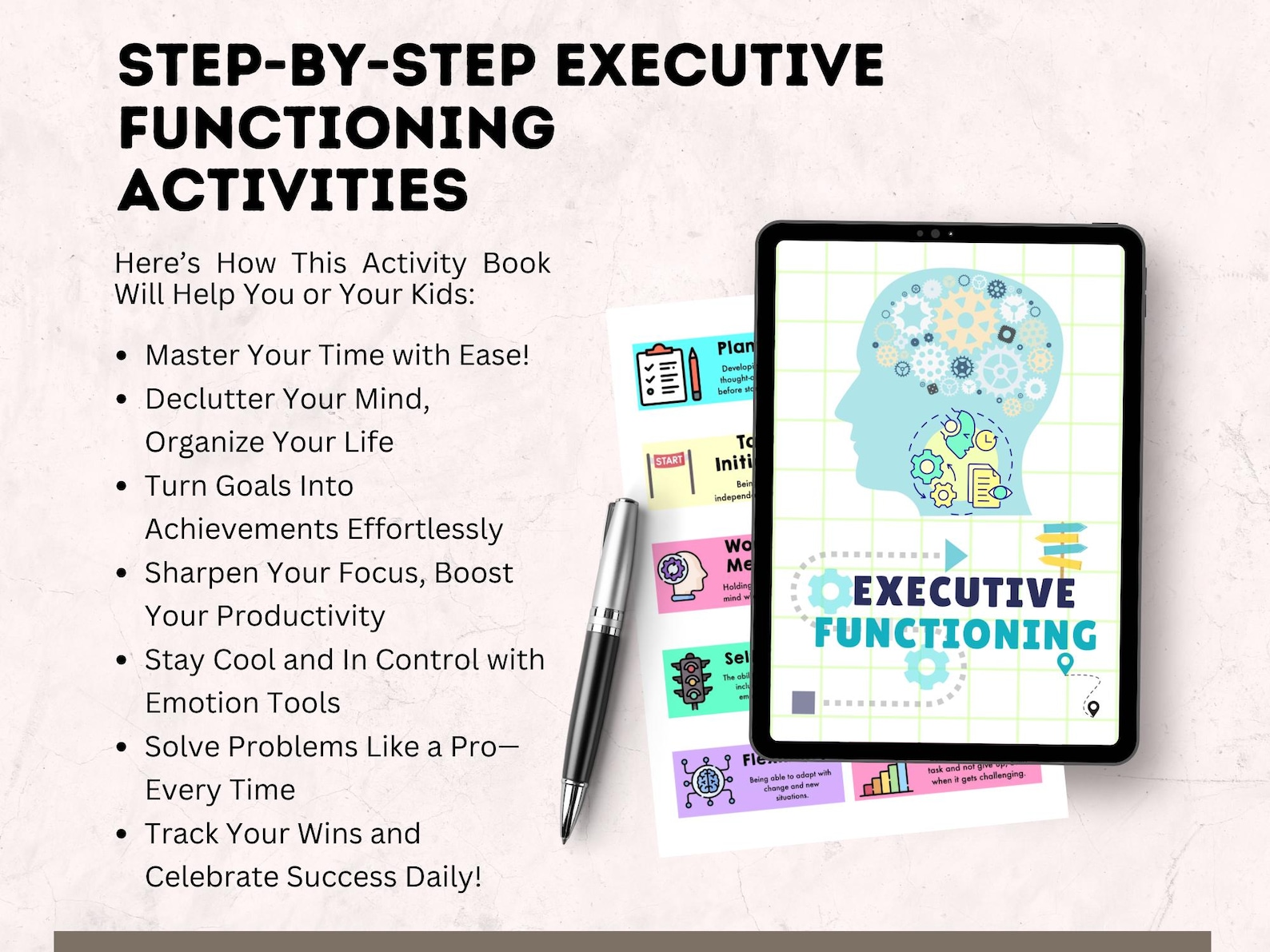 ADHD Executive Functioning Strategies, Coping Skills Guide (PDF) - Etsy