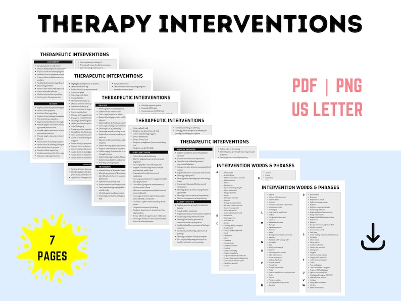 Therapeutic Interventions, Therapy Intervention List, Clinical Therapy ...