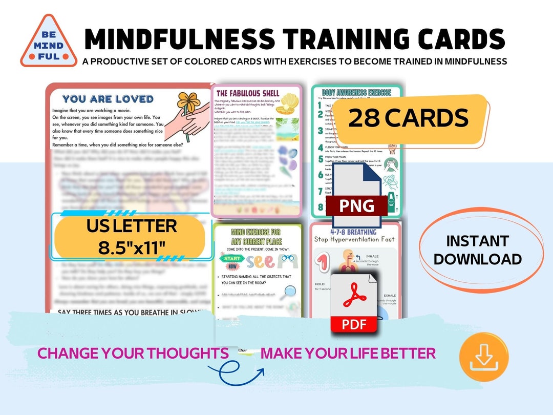 Mindfulness Cards for Mental Health Therapy Office Decor - Etsy