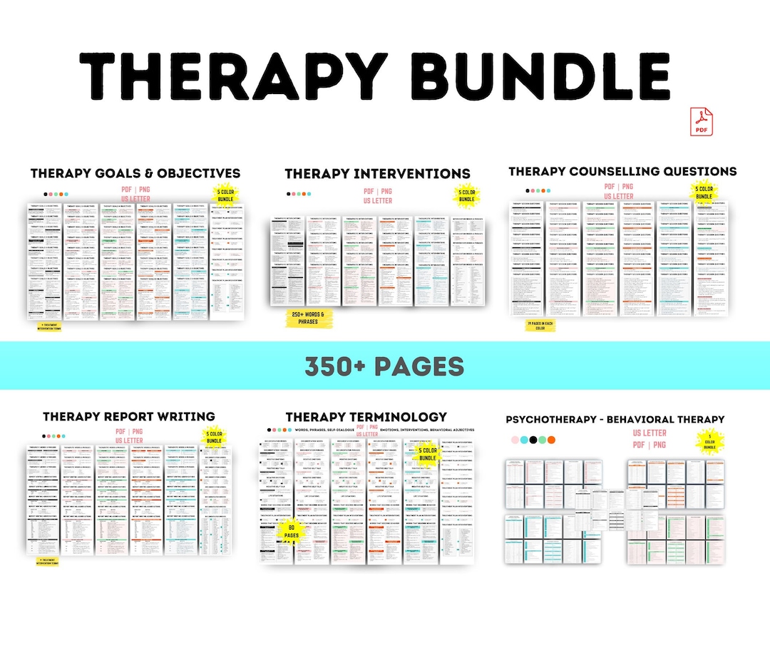 Therapy Bundle for Therapy Intervention, Goals & Objectives, Treatment ...