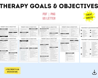 Therapy Goals and Objectives Bundle, Clinical Therapy Notes, Therapist ...