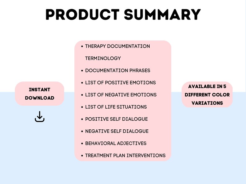 Therapy Terminology Bundle, Phrases, Emotions, Interventions (PDF) - Etsy