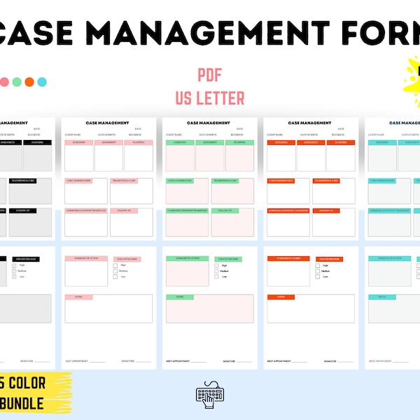 Social Worker Case Management Forms - Etsy