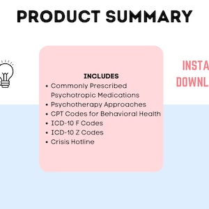Psychotherapy Notes, Therapist Cheat Sheets, CPT Codes, Icd-10,mental ...