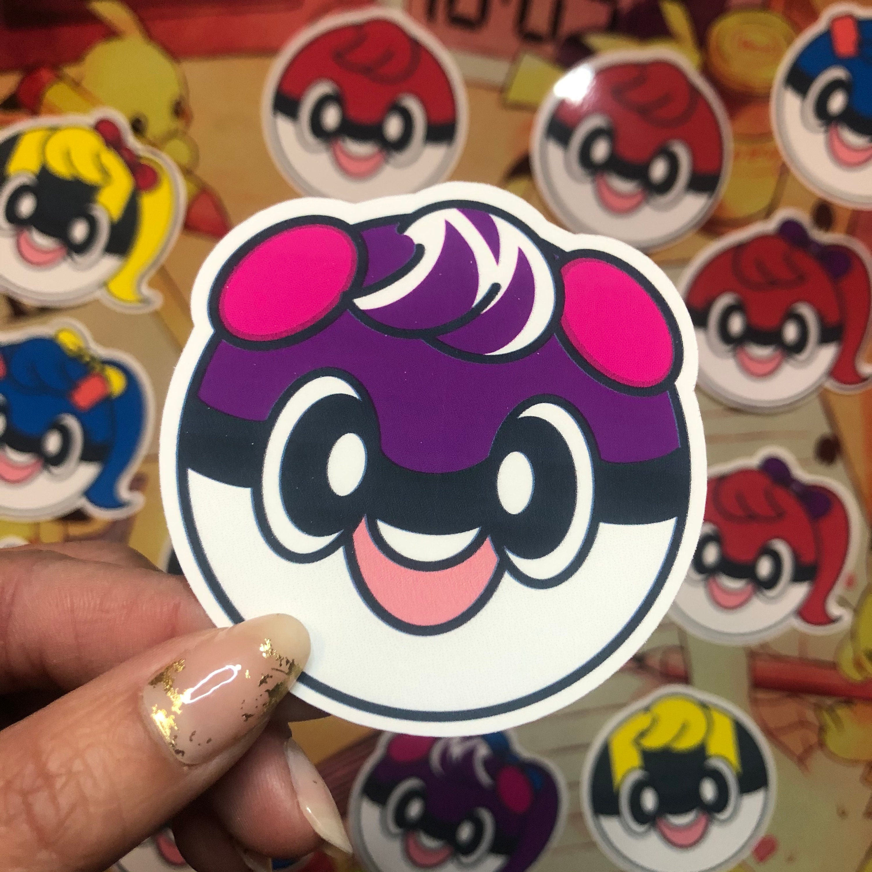 Pokemon Ball Guy & Ball Gal master Ball, Pokemon Sticker - Etsy