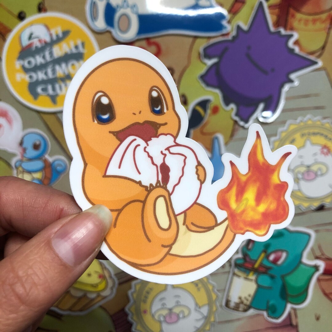 Char Siu Bao Charmander Sticker Chinese BBQ Pork Charmander - Etsy