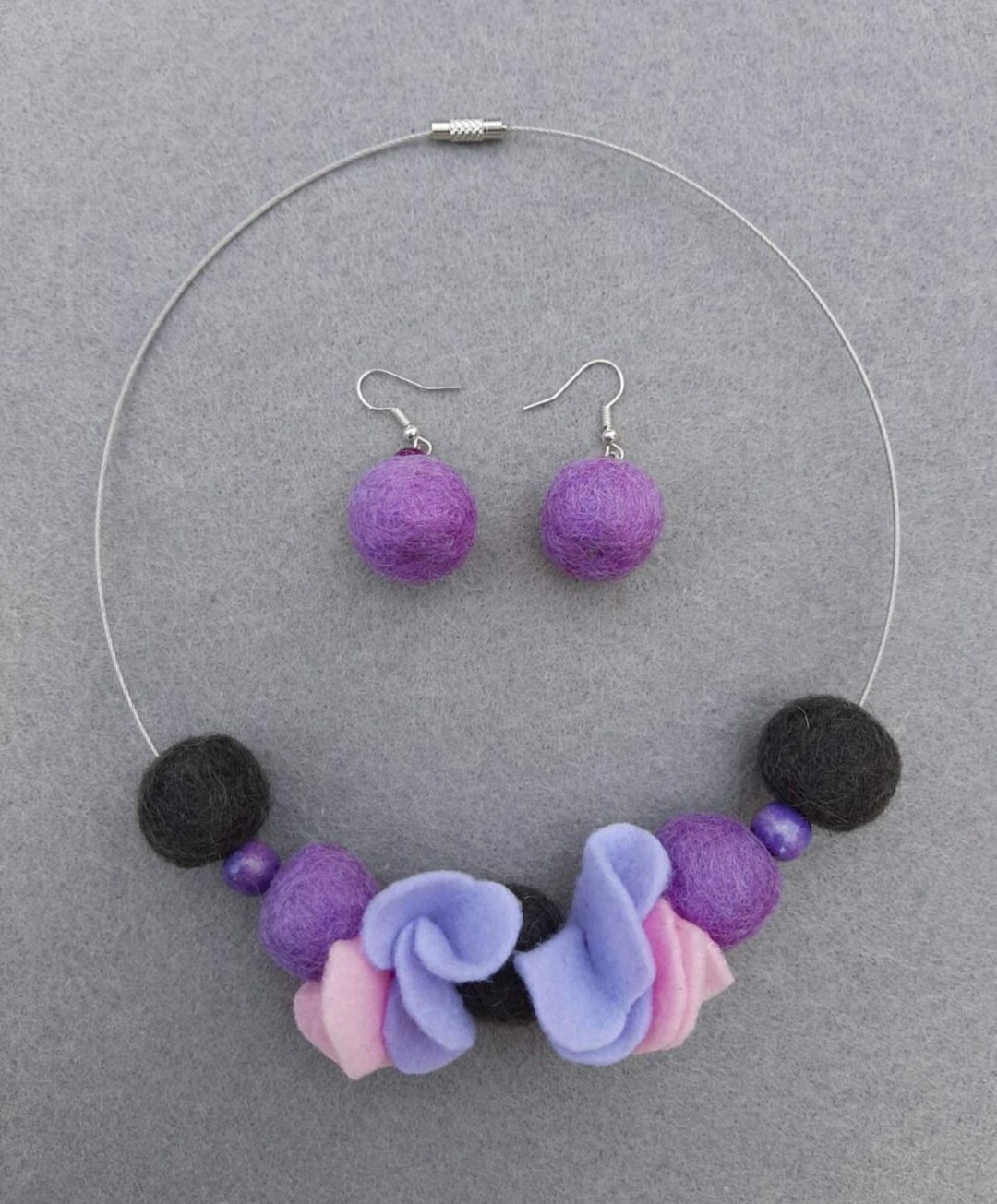 Violets | Made to Order | AVAILABLE TO ORDER | Gift | Felt Necklace and ...