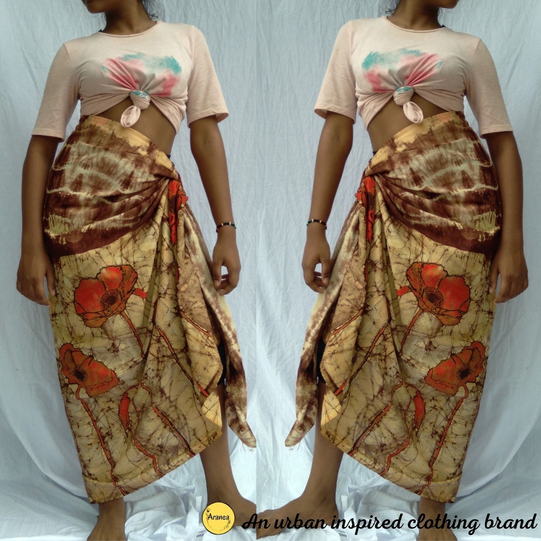 Hand Dyed | Batik Sarong | Lungi | Batik Flower Sarong | Beach Coverup ...