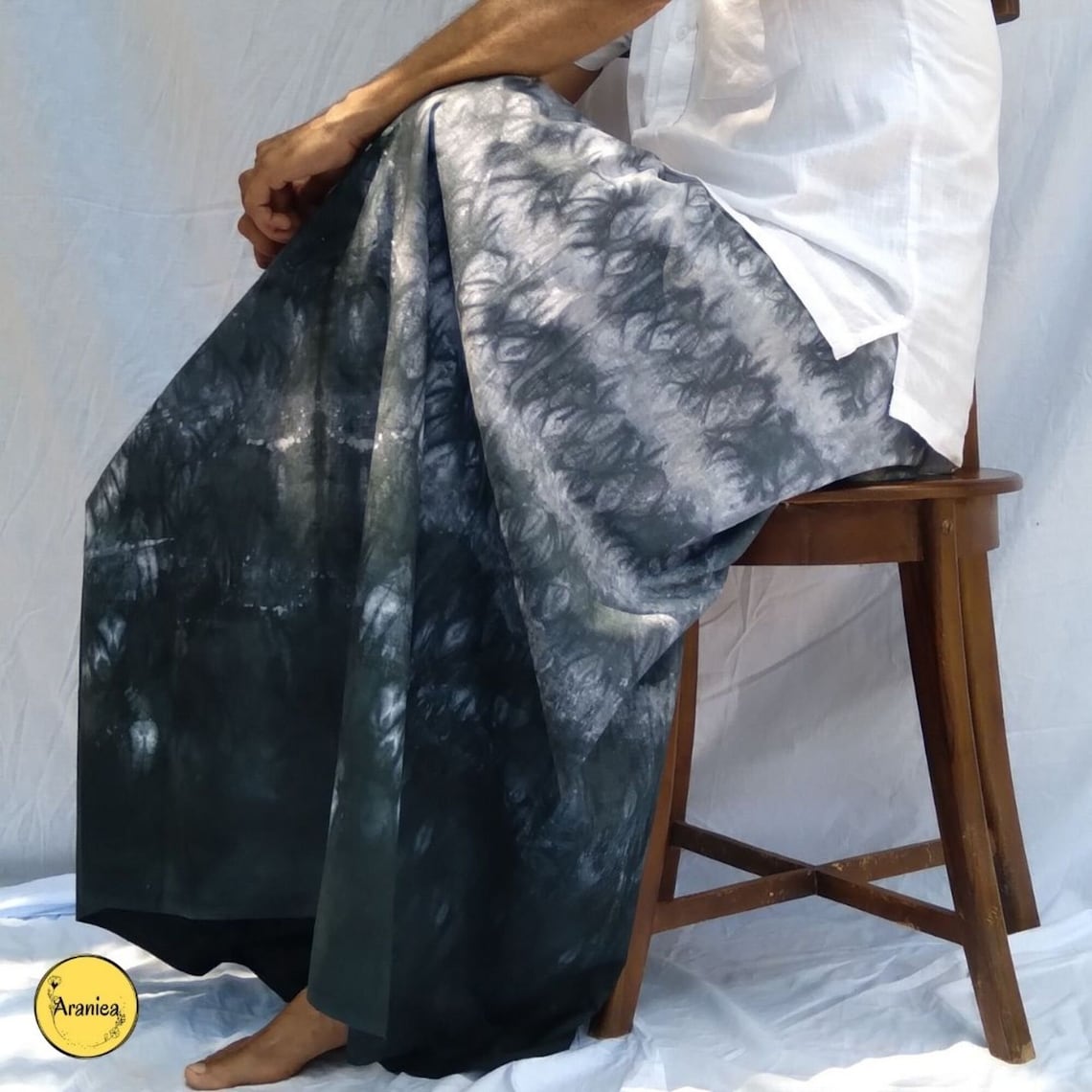 Black Sarong Men, Unisex Sarong, Batik Sarong, Lungi, Malong, White ...