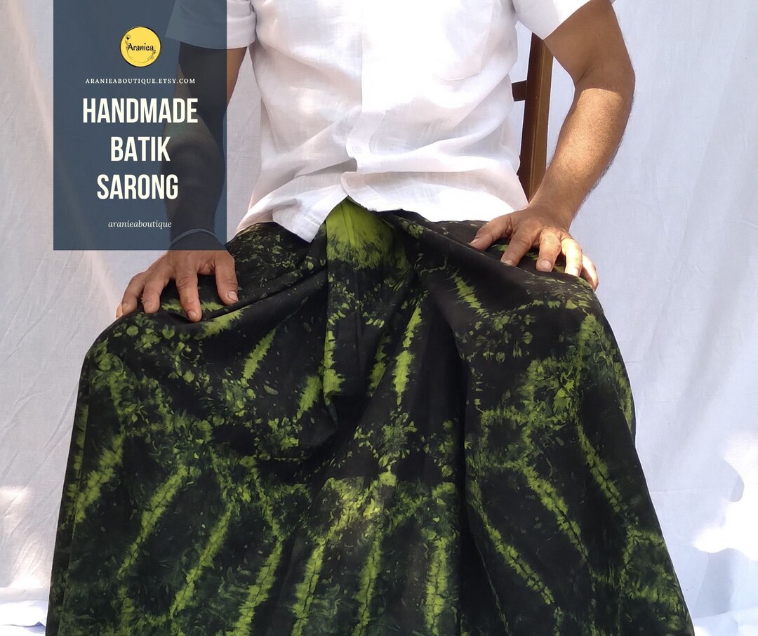 Sarong Dark Green, Longyi, Lungi, Malong, Unisex Sarong, Handmade ...