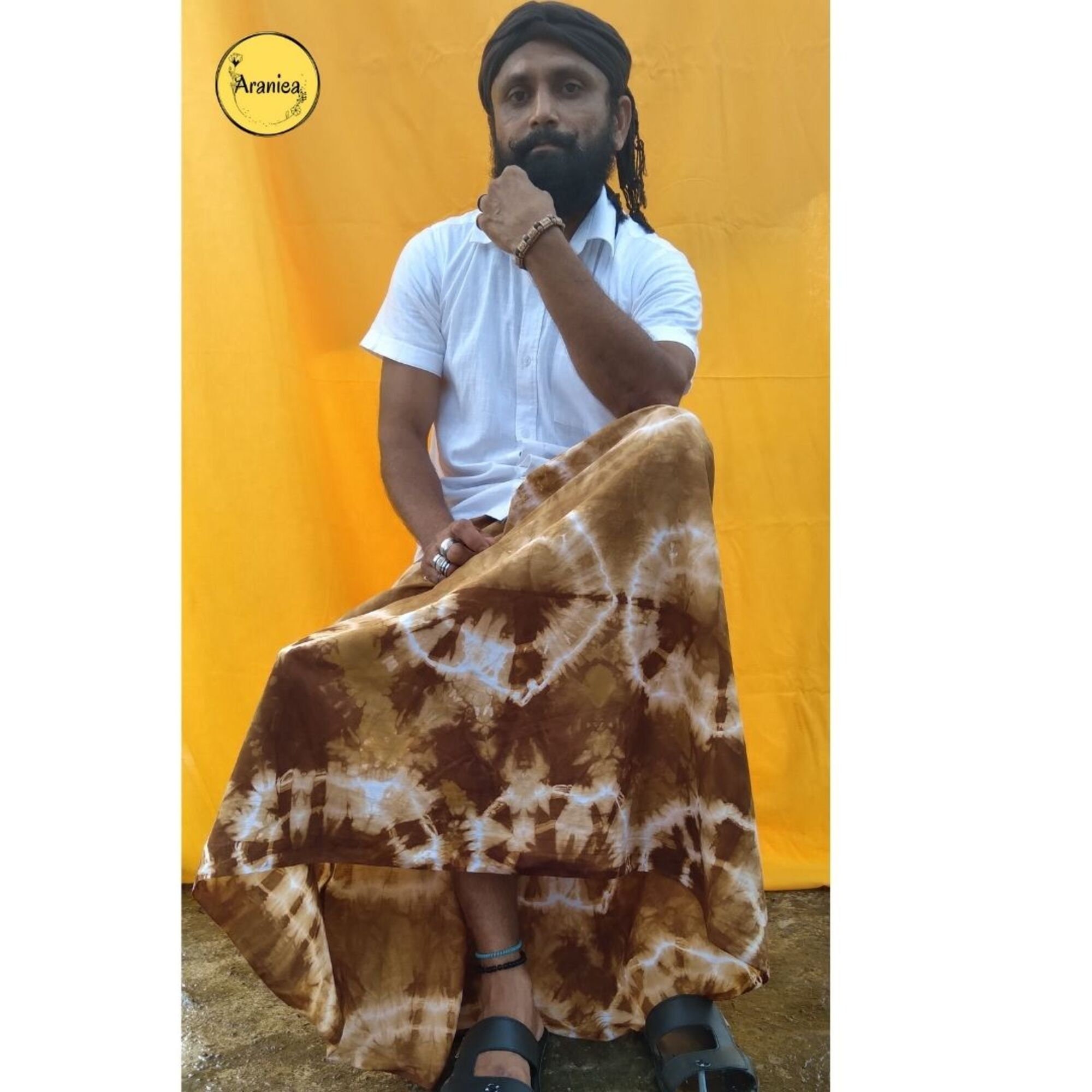 Batik Cotton Sarong, Unisex Sarong, Handmade Brown Sarong, Men Sarong ...