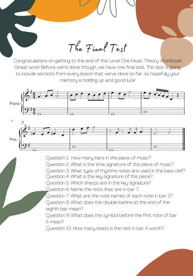 Music Theory Workbook Level 1 - Etsy