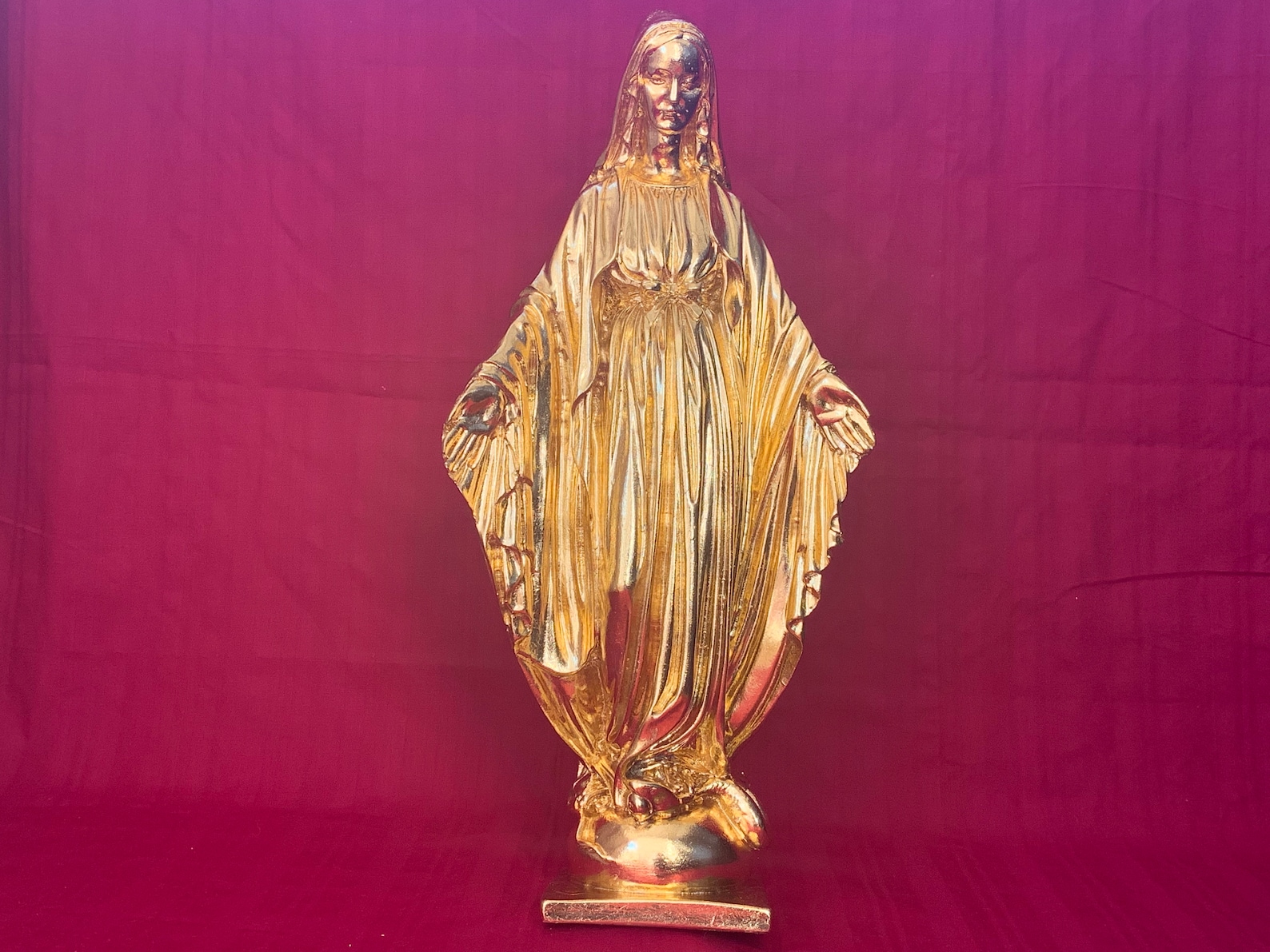 Virgin Mary Statue Statue Of The Virgin Mary Gold Virgin Etsy