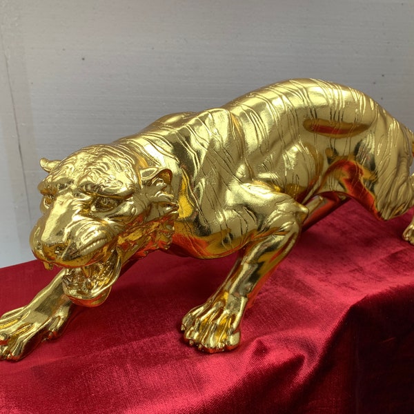 Gold Leopard Statue - Etsy
