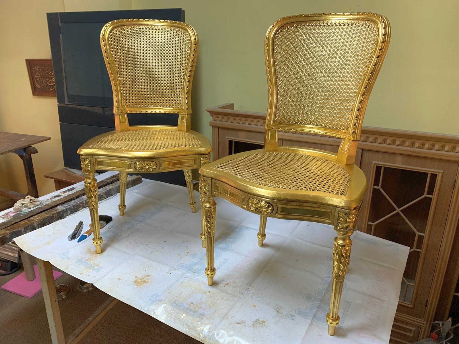 Golden Gilded Rococo Antique Style Vintage Chair - Etsy