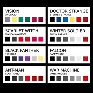 Marvel Characters Colour Palette Sticker Pack / Avengers | Etsy