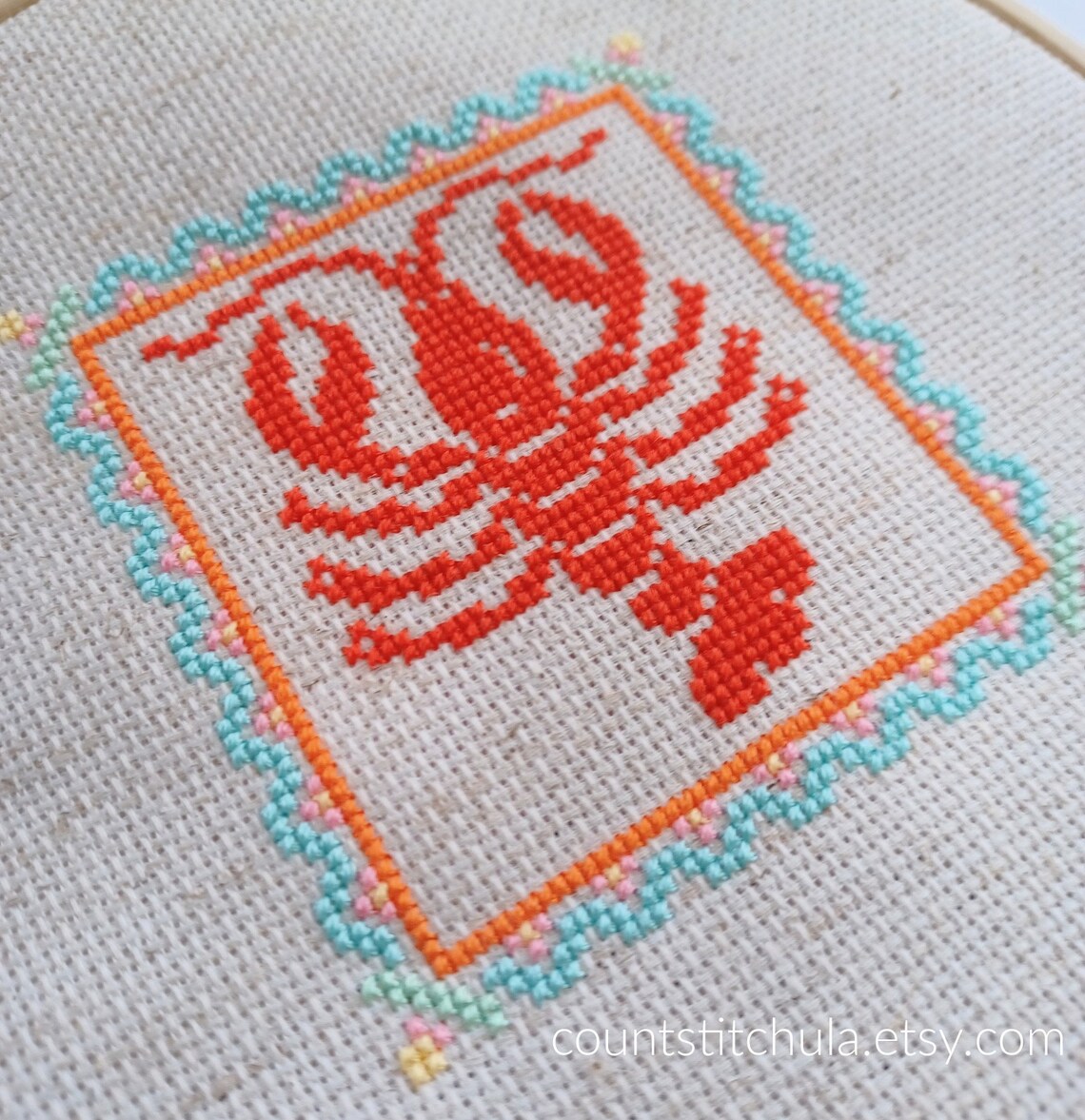 Lobster, PDF Pattern, Historical Pattern, Antique, Easy Counted Cross ...