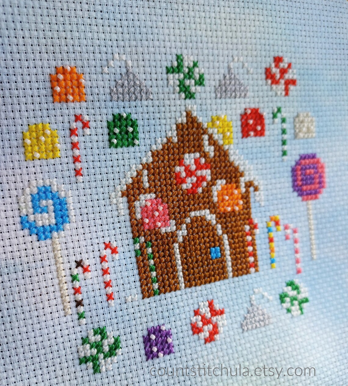 Gingerbread House Cross Stitch Pattern, PDF Instant Download, Candy ...