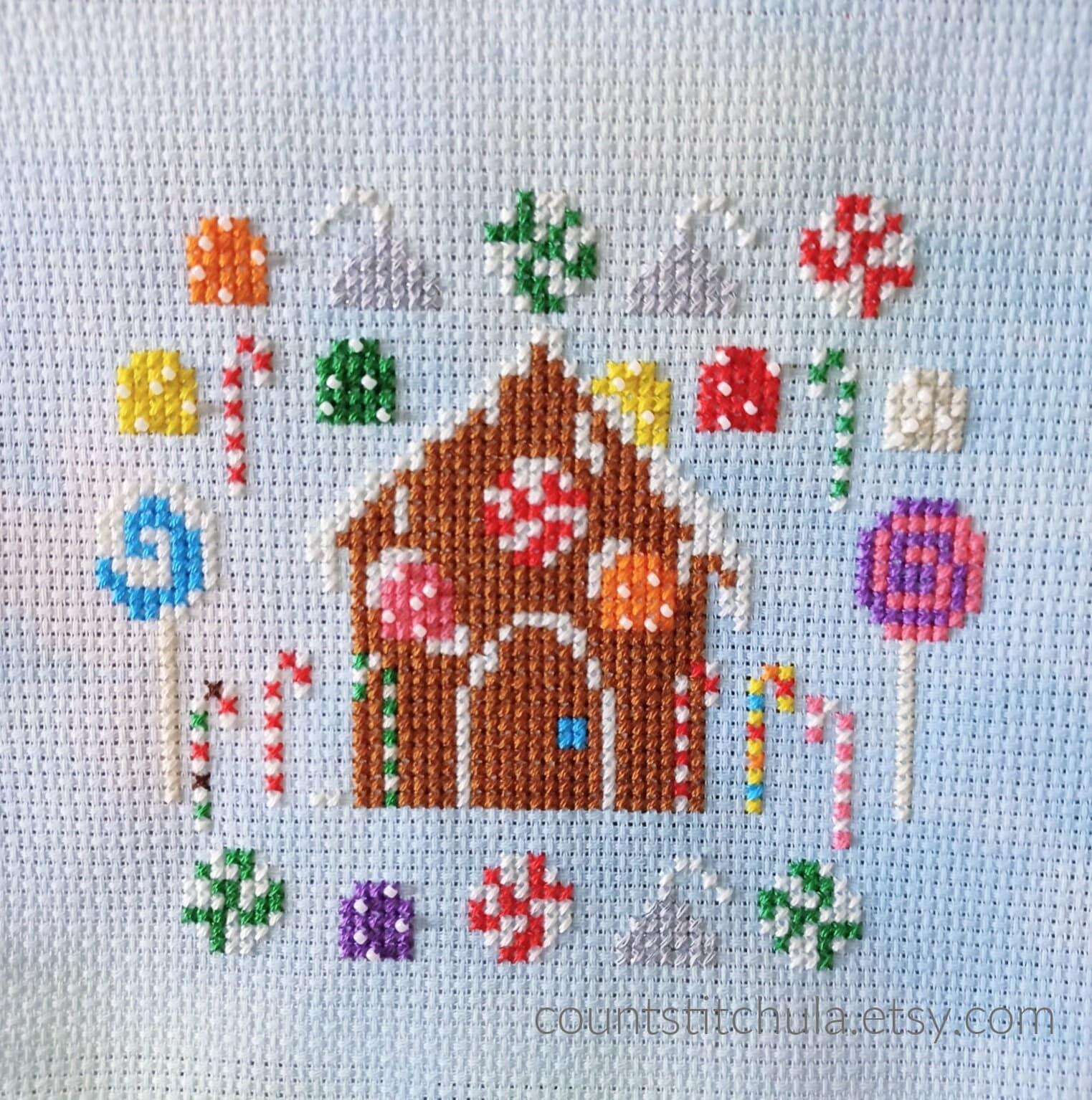 Gingerbread House Cross Stitch Pattern, PDF Instant Download, Candy ...
