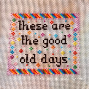 These Are the Good Old Days, PDF Pattern, Easy Counted Cross Stitch ...