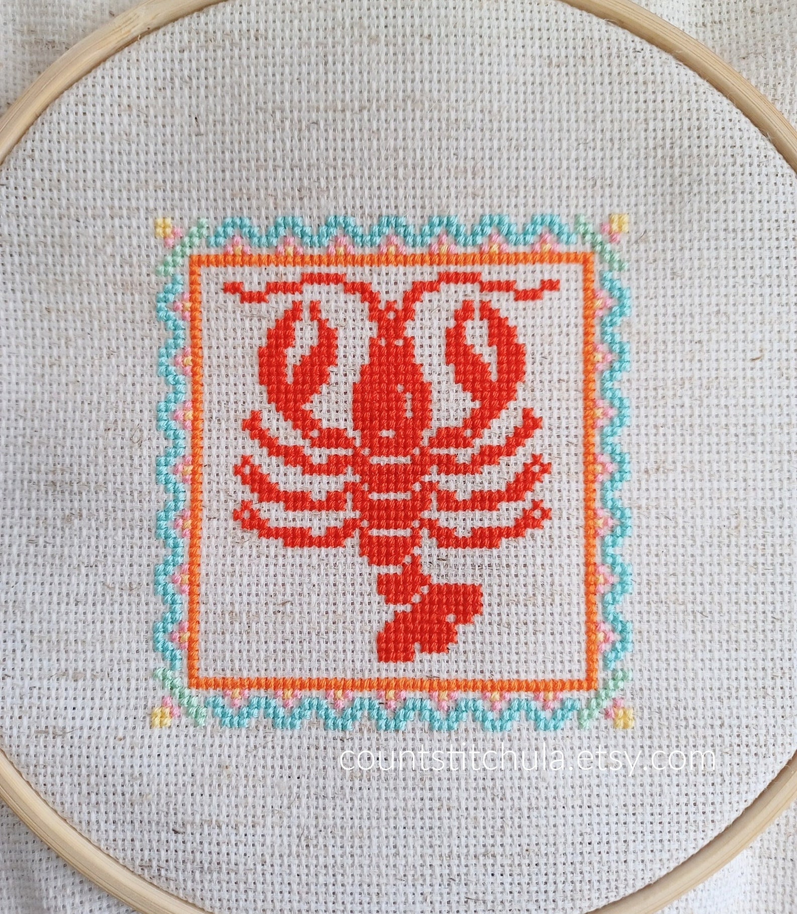 Lobster, PDF Pattern, Historical Pattern, Antique, Easy Counted Cross ...