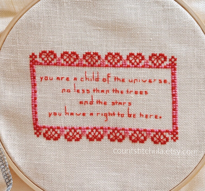 Desiderata Cross Stitch Pattern, PDF Instant Download, Max Ehrmann Poem ...