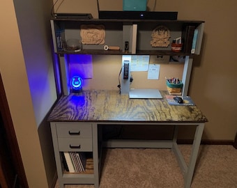 Desk DIY, Build Plans, Digital Download, DIY Farmhouse Style Desk, Solid Wood Build Plans ...