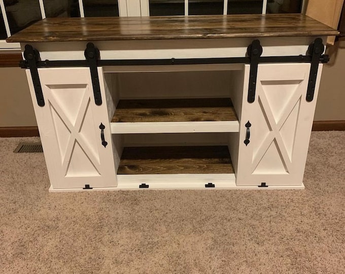 Custom Rustic Farmhouse Antique TV Console - Etsy