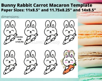 Easter Bunny Rabbit Macaron Template | Etsy