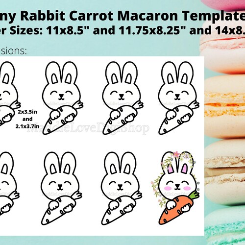Easter Bunny Rabbit Macaron Template - Etsy